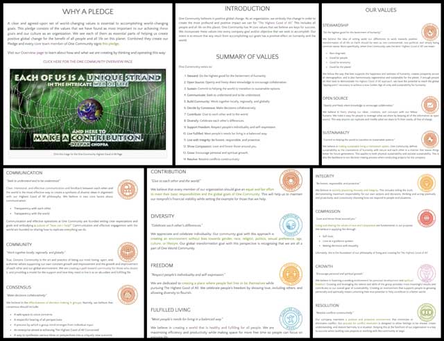 Communities as a Path to Global Peace – One Community