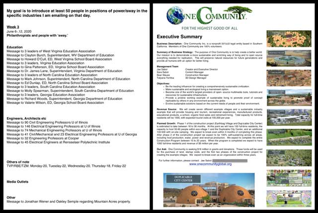 Sustainable Global Change: 5 big area - One Community Global