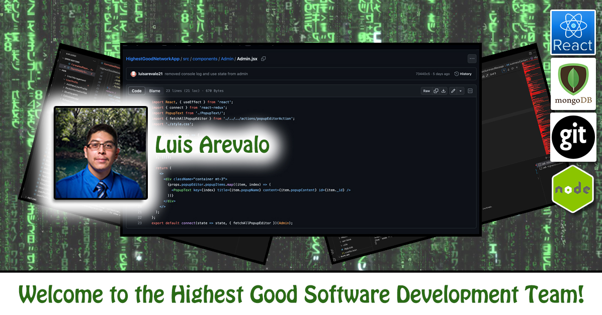 One Community Welcomes Luis Arevalo to the Software Team!