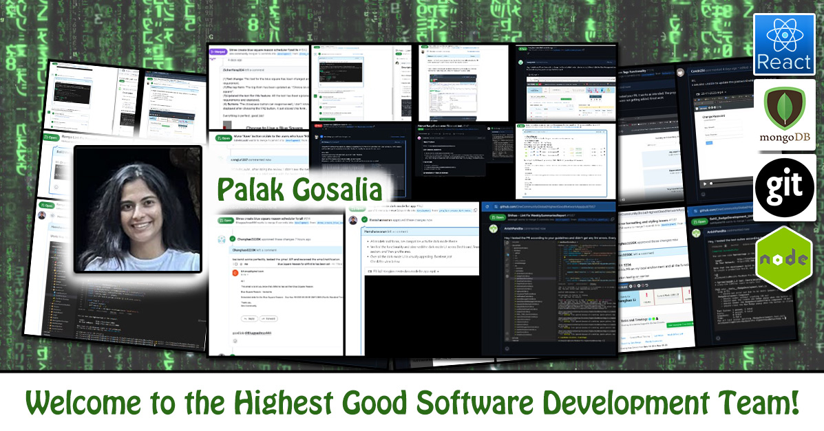 One Community Welcomes Palak Gosalia to the Software Team!