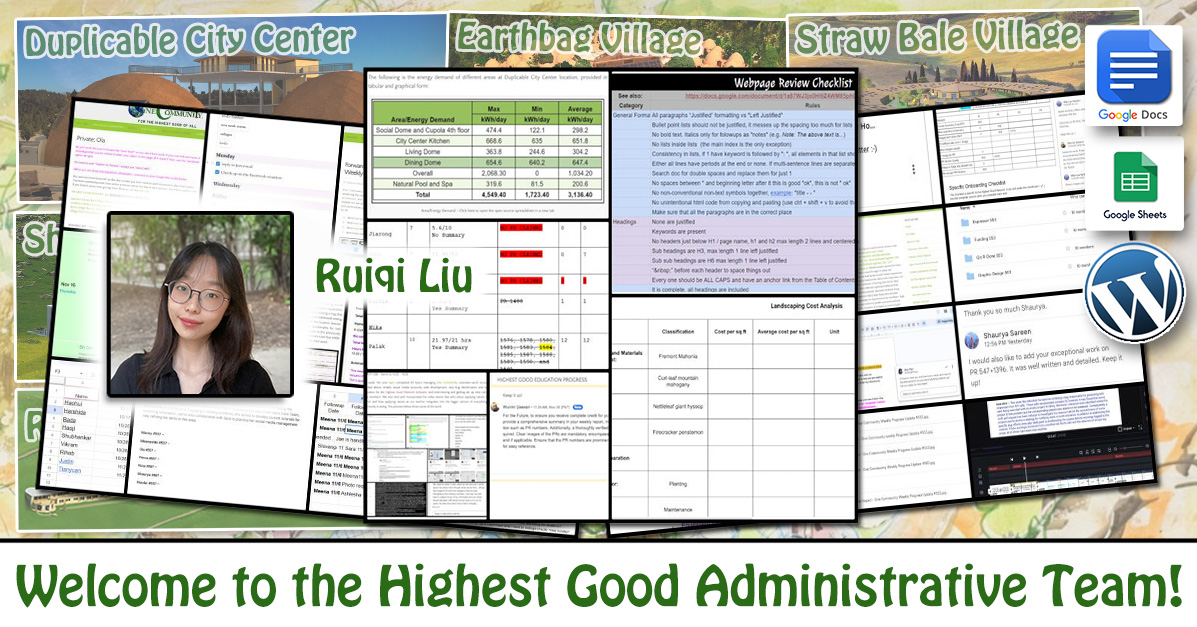 One Community welcomes Ruiqi Liu to the Administrative Team!