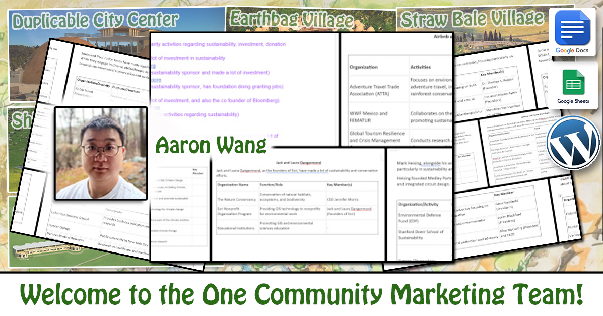 One Community Welcomes Aaron Wang to the Marketing and Promotion Team!