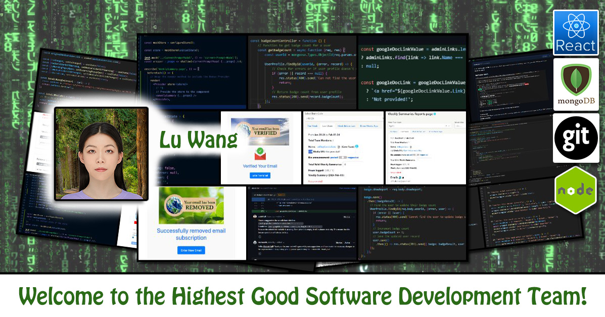 One Community Welcomes Lu Wang to the Software Team!