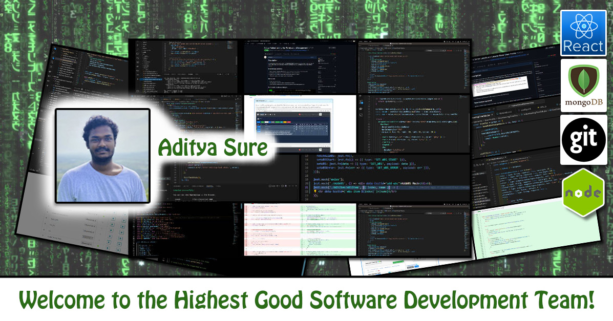 One Community Welcomes Aditya Sure to the Software Team!